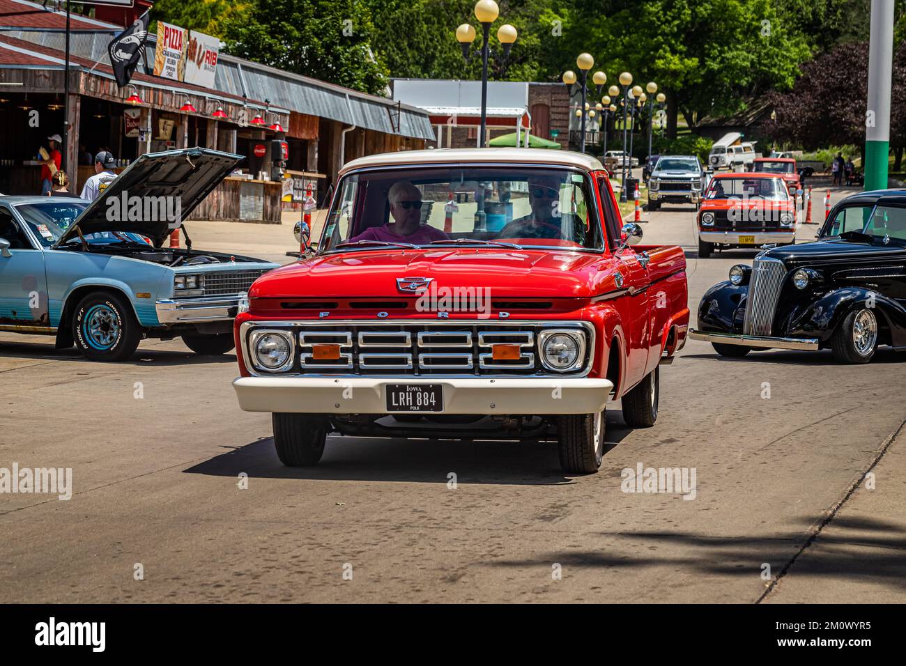 Des Moines, IA - July 03, 2022: Wide angle front view of a 1964 Ford ...
