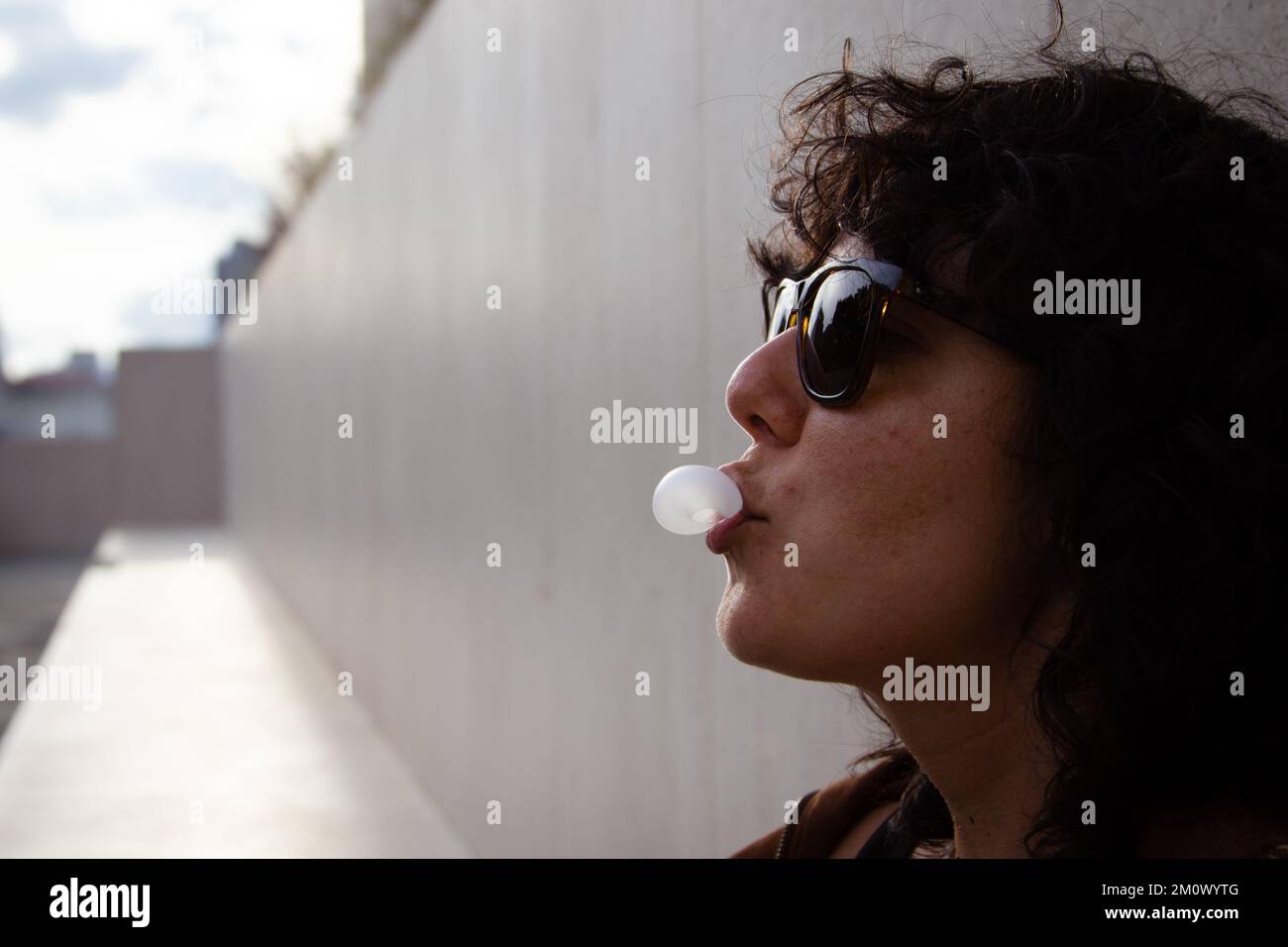 Young woman messy hair blowing hi-res stock photography and images - Alamy