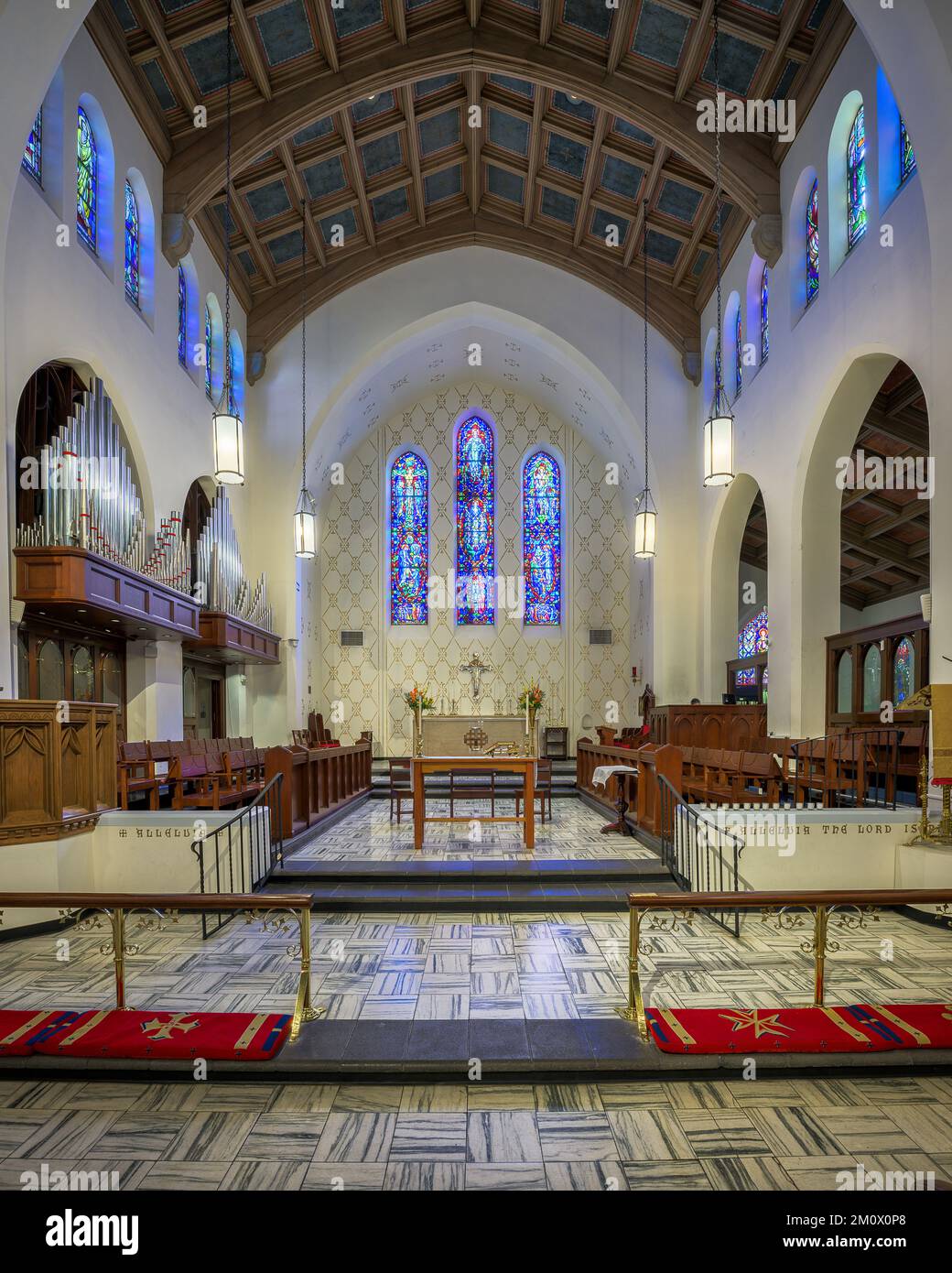 Sanctuary and altar at the historic Cathedral of St. John in downtown ...
