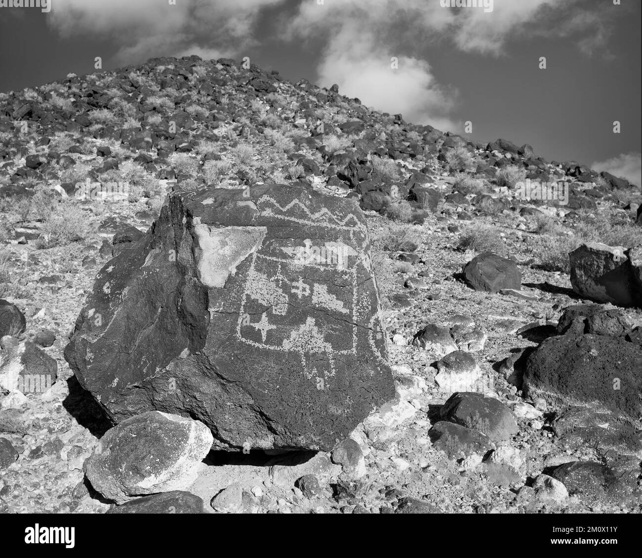 Rock with native carving Black and White Stock Photos & Images - Alamy