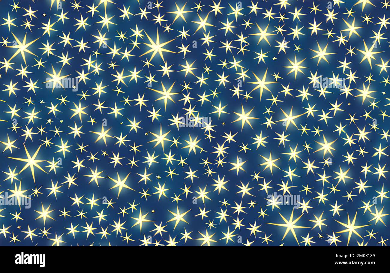 Cartoon yellow white stars pattern on turquise background - digital ...