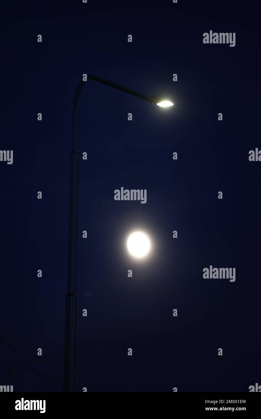 Street lights on a street in a city Stock Photo - Alamy