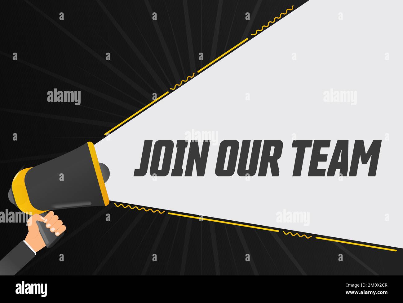 Join our team. Megaphone in hand promotion banner. Promotional ...