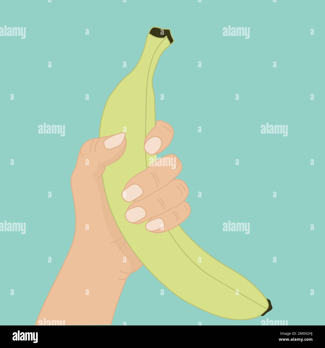 Hand holding banana vector illustration Stock Vector Image & Art - Alamy