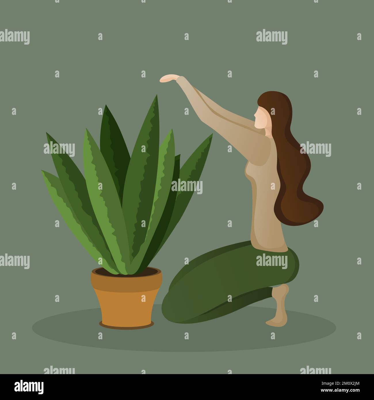Lady gardening background Stock Vector Images - Alamy