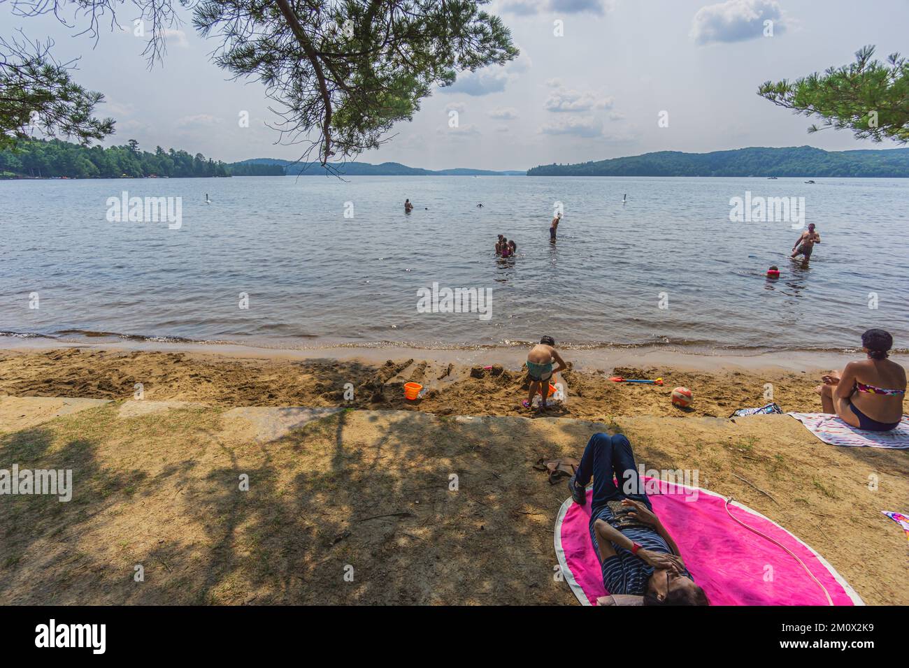 August 2021 - Vacationers enjoying lake Dwight, Muskoka, Ontario ...