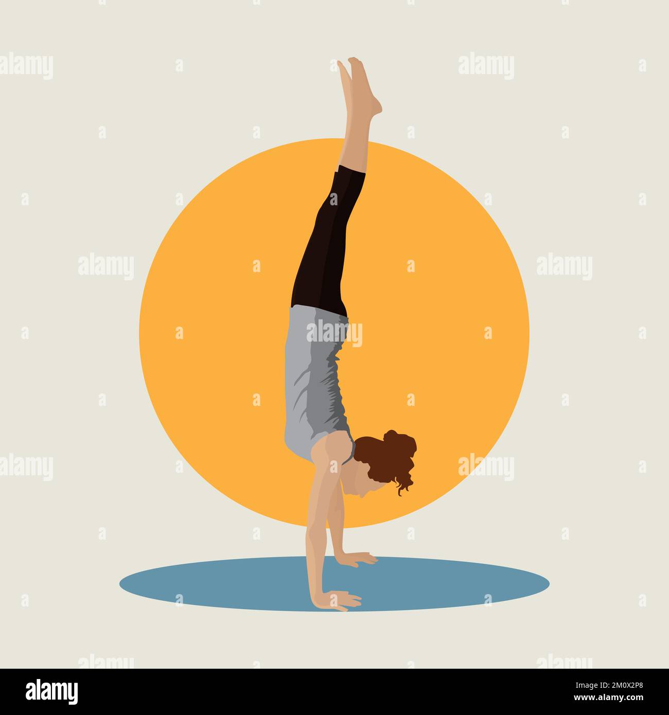 Girl doing a handstand vector illustration Stock Vector Image & Art - Alamy