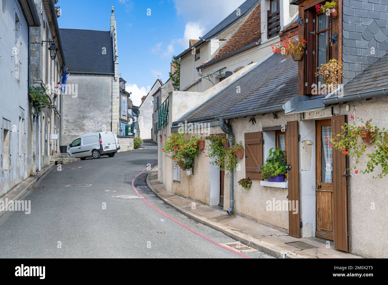 Typical French village narrow street, sancerre, France Stock Photo - Alamy