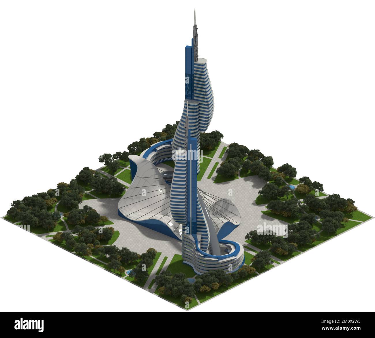 Tiled building facade Cut Out Stock Images & Pictures - Alamy