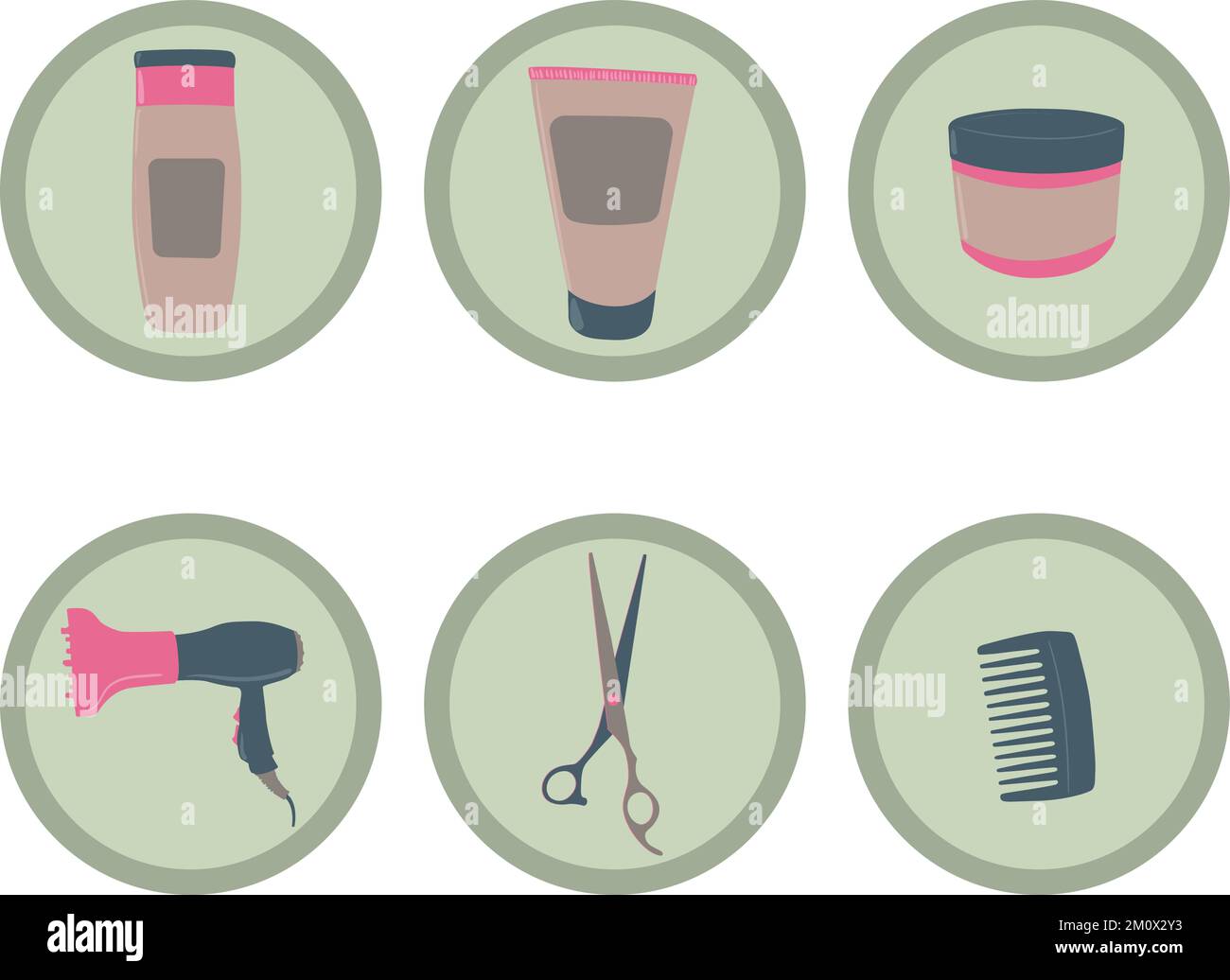 Hair care and styling vector icons Stock Vector Image & Art - Alamy