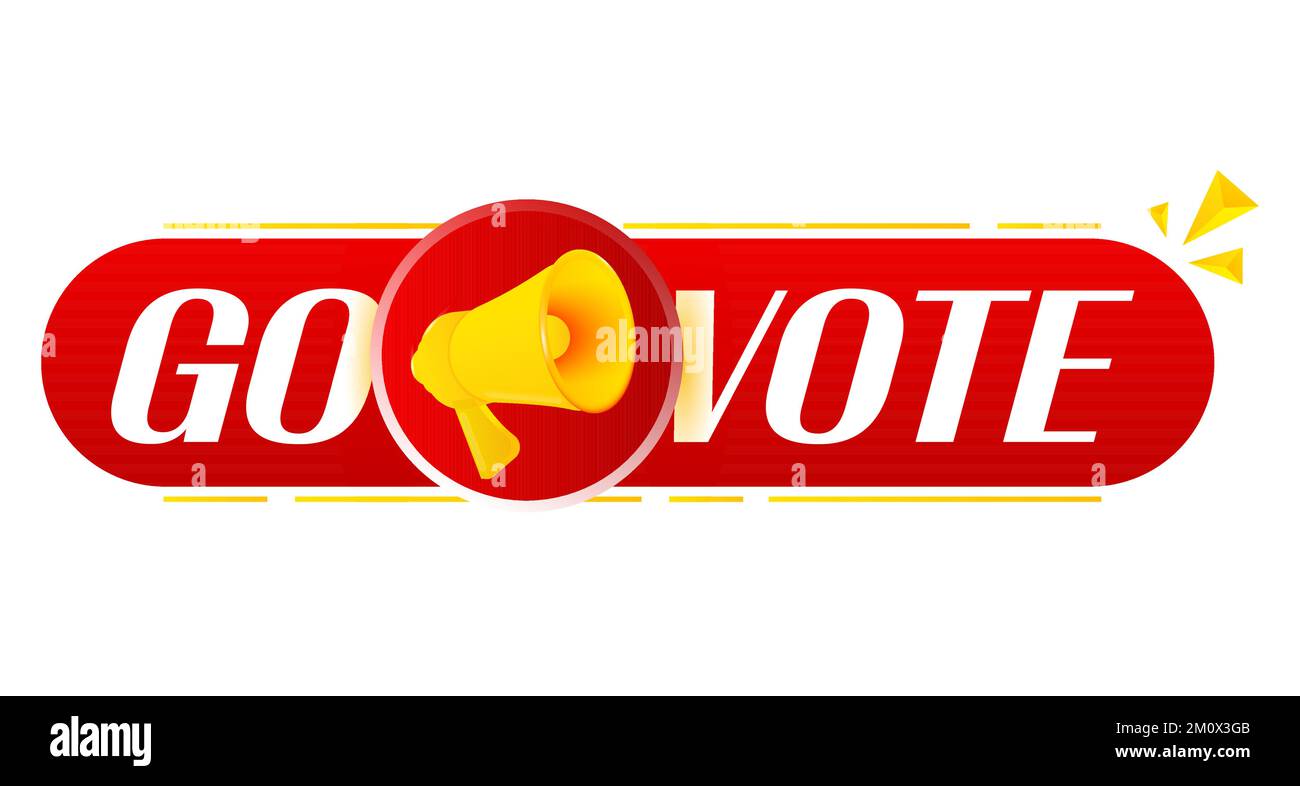 Megaphone with go vote on white background. Megaphone banner. Web ...
