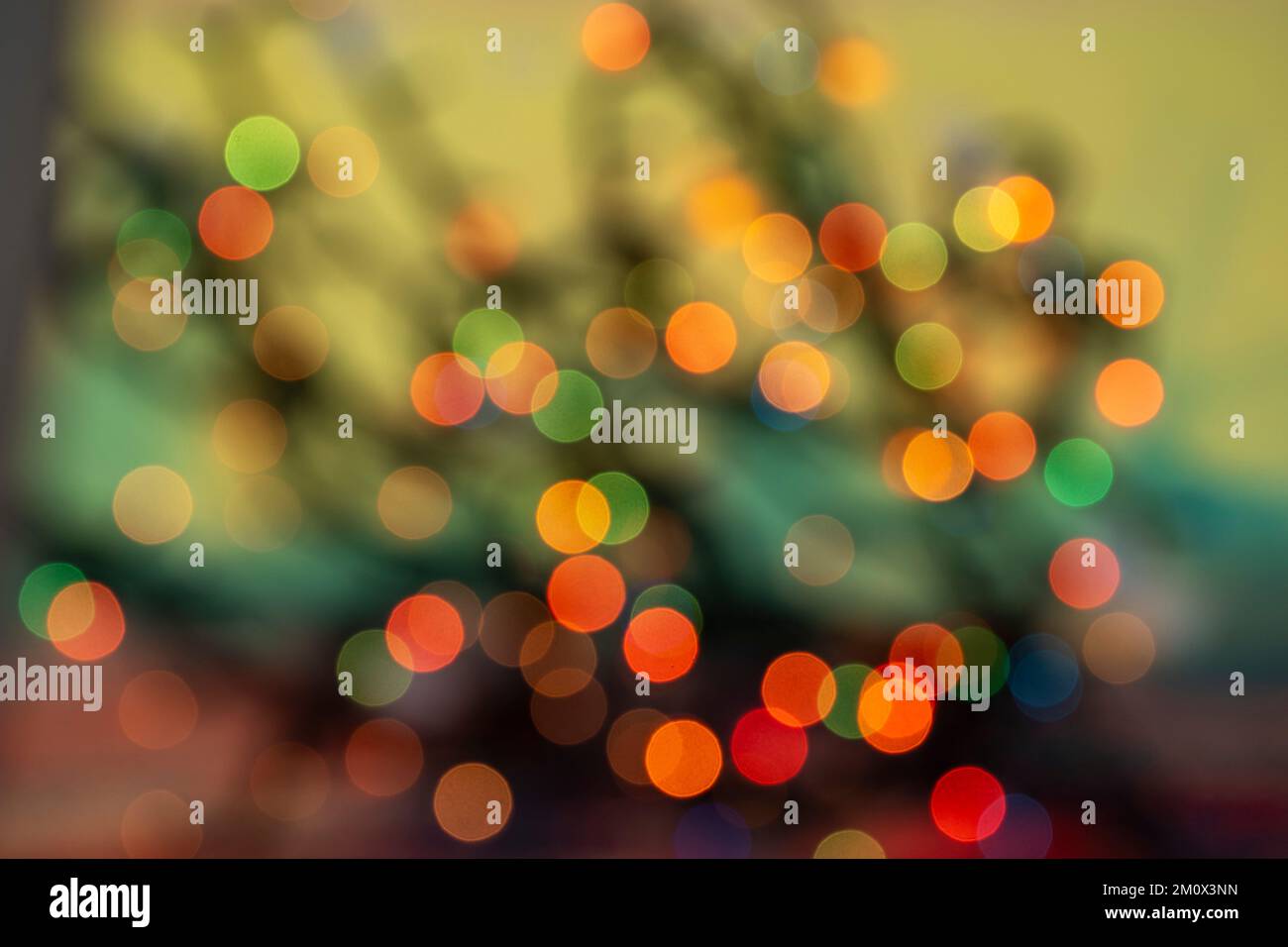 abstract defocused glowing light bulbs background, blur concept ...
