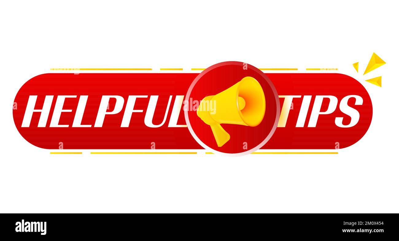 Megaphone with helpful tips on white background. Megaphone banner. Web ...