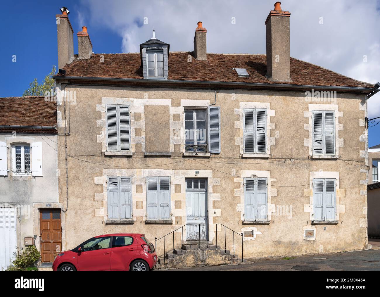 Typical French village house in a well worn condition, sancerre, France ...