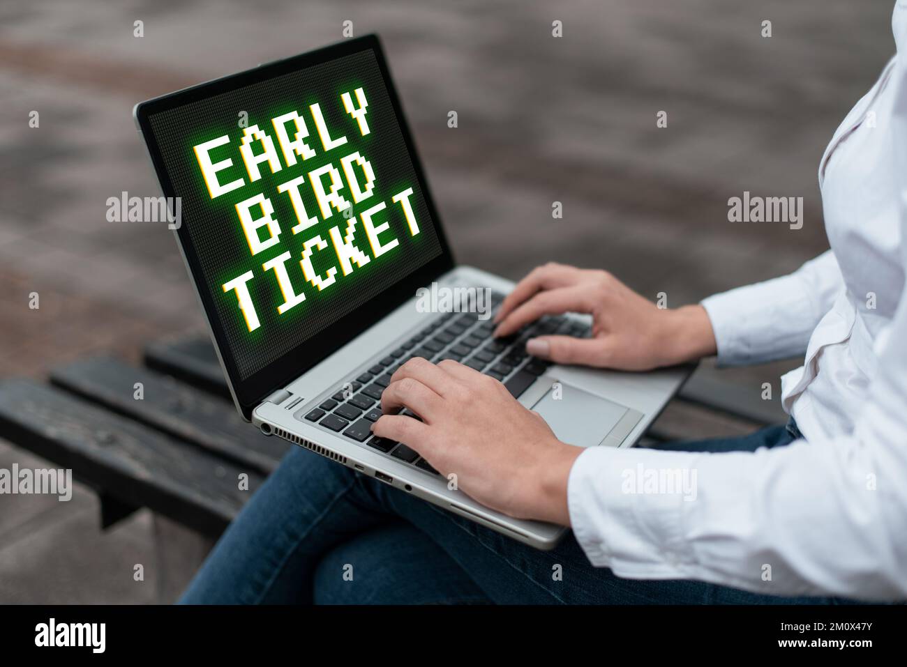 Text sign showing Early Bird Ticket. Word for Buying a ticket before it ...