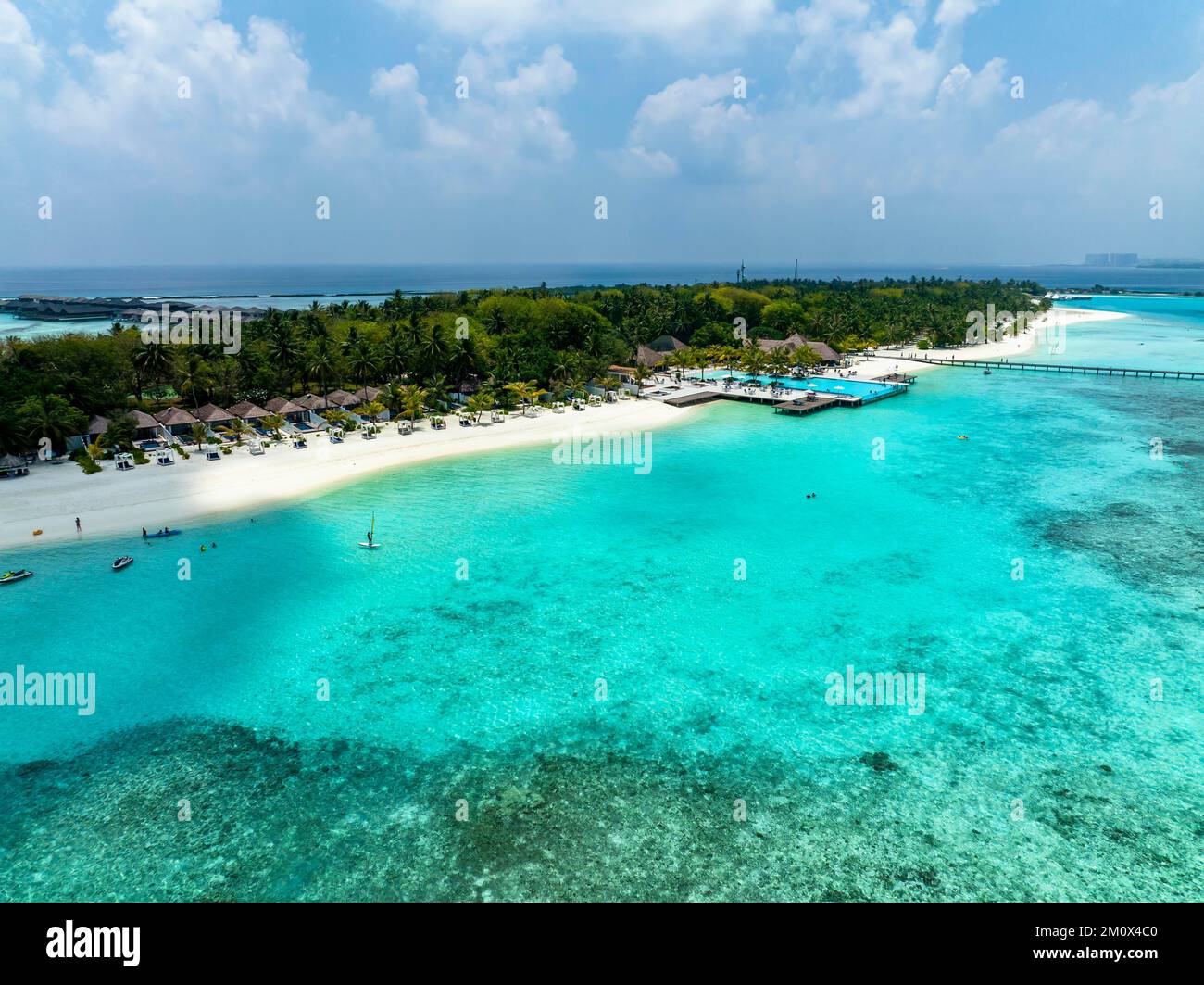Aerial View, Maldives, North Malé Atoll, Indian Ocean, Lankanfushi ...