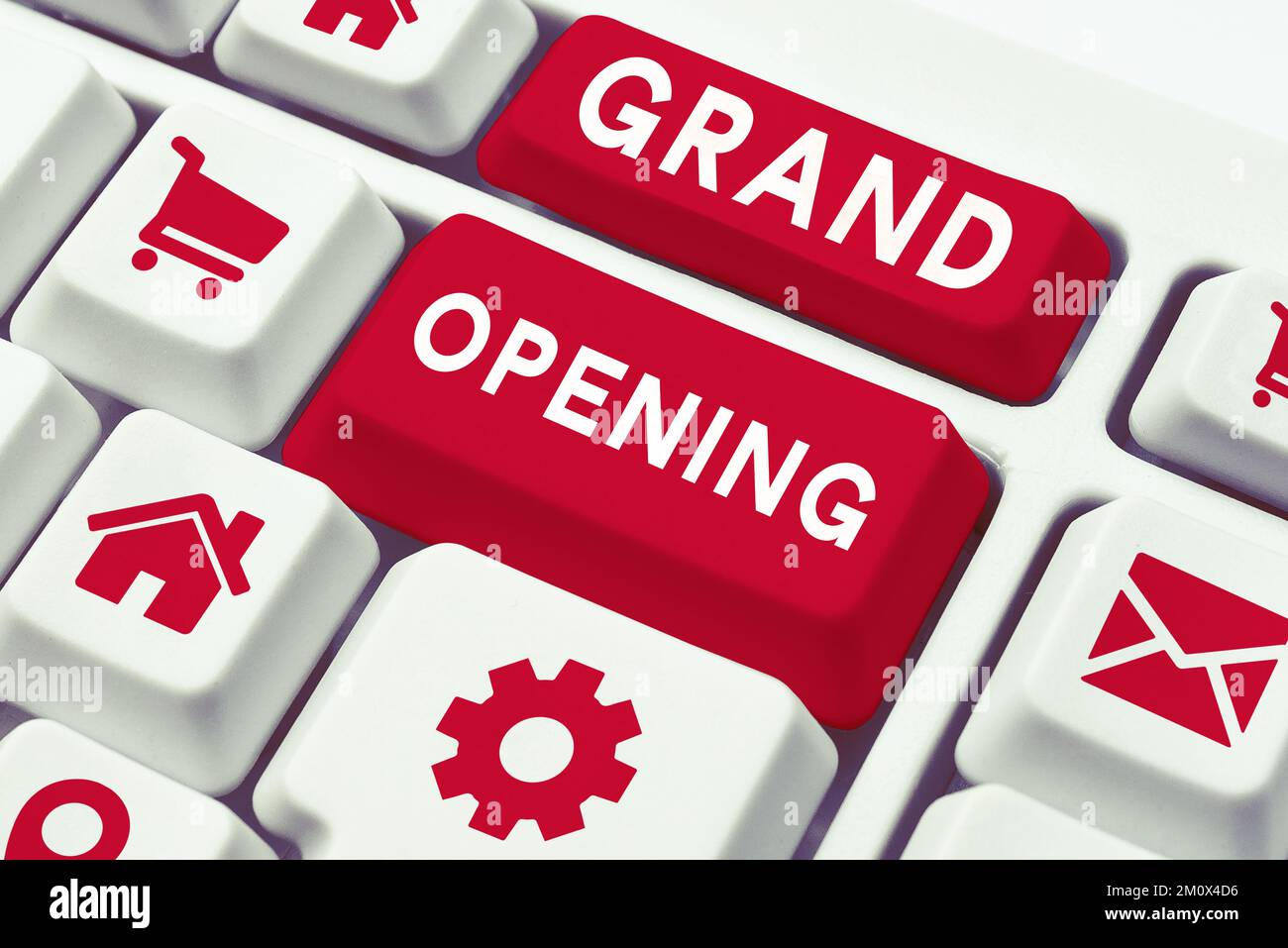 Conceptual display Grand Opening. Business concept Ribbon Cutting New ...