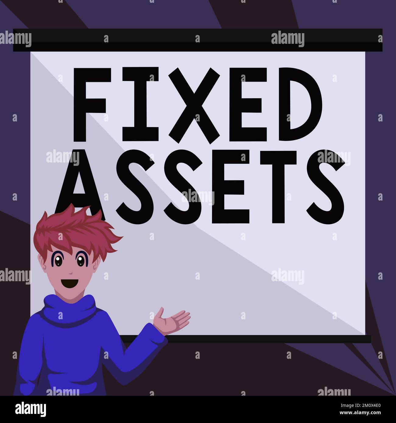 Sign displaying Fixed Assets. Business approach long-term tangible ...