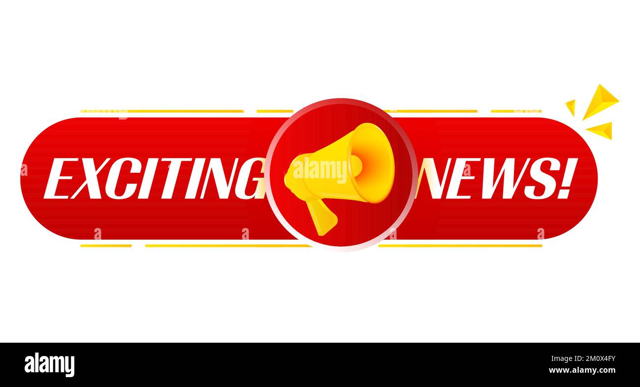 Megaphone with exciting news on white background. Megaphone banner. Web ...