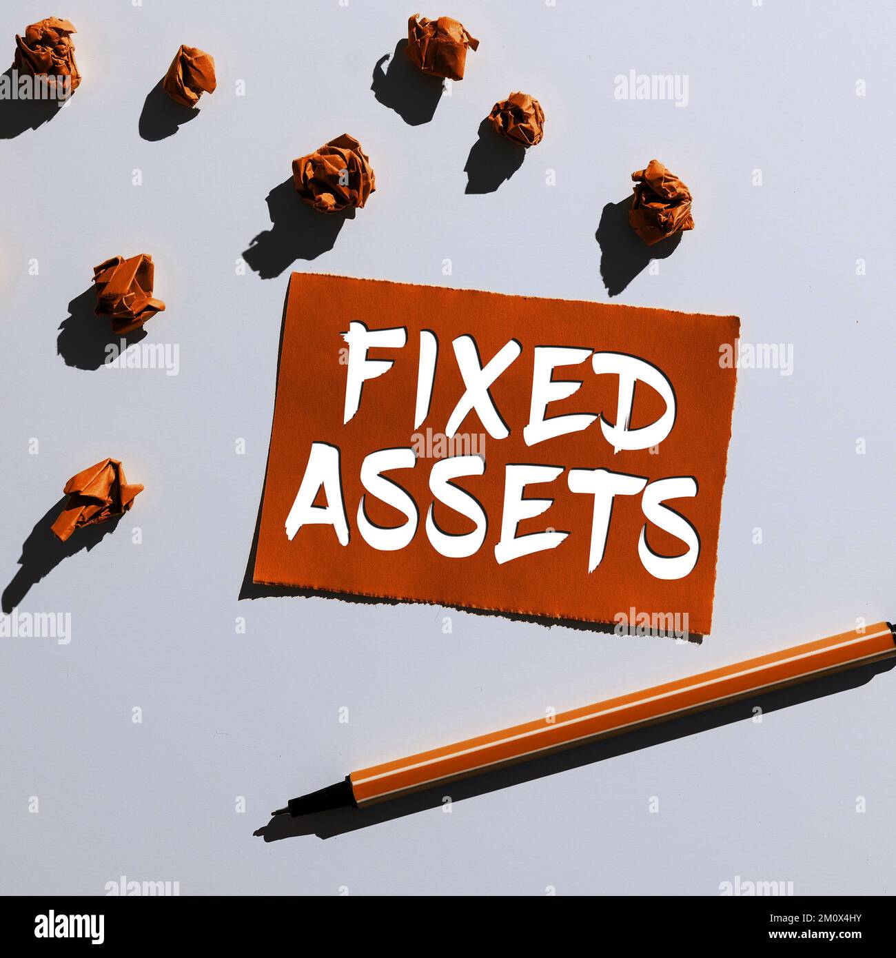 Sign displaying Fixed Assets. Word Written on long-term tangible piece ...