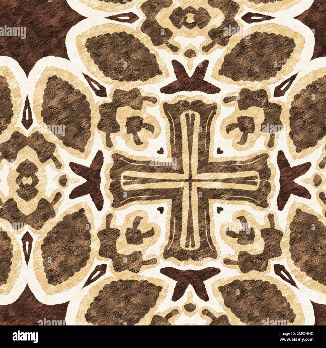 Mosaic geometric dark brown seamless texture pattern. Trendy ...