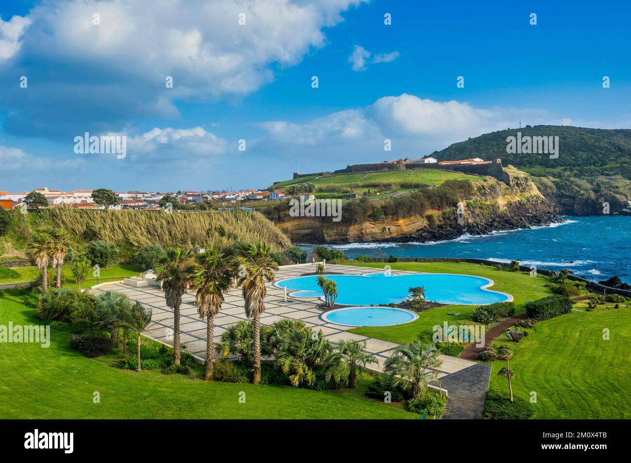 View over Monte Brasil in the Unesco world heritage sight, Angra do ...