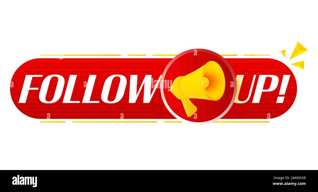 Megaphone with follow up on white background. Megaphone banner. Web ...