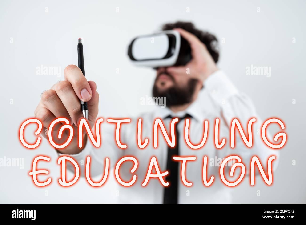 Writing displaying text Continuing Education. Concept meaning Continued ...