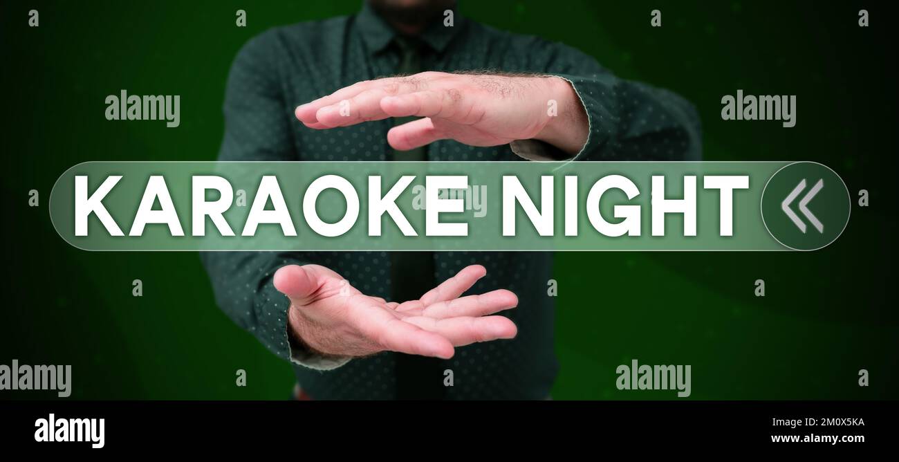 Hand writing sign Karaoke Night. Business showcase Entertainment ...