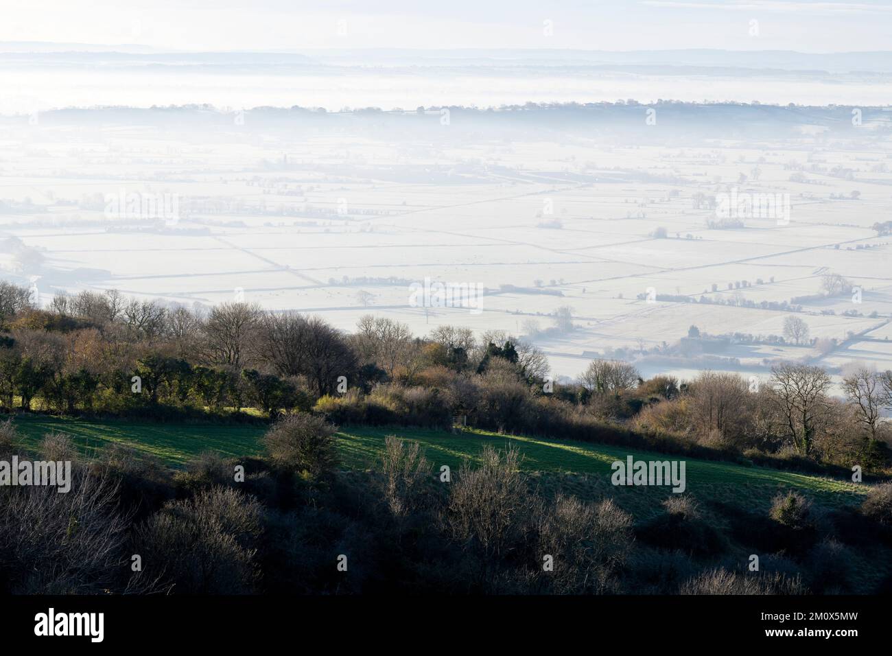 Winter view over the Cheddar Valley from Draycott Sleights, Mendip ...