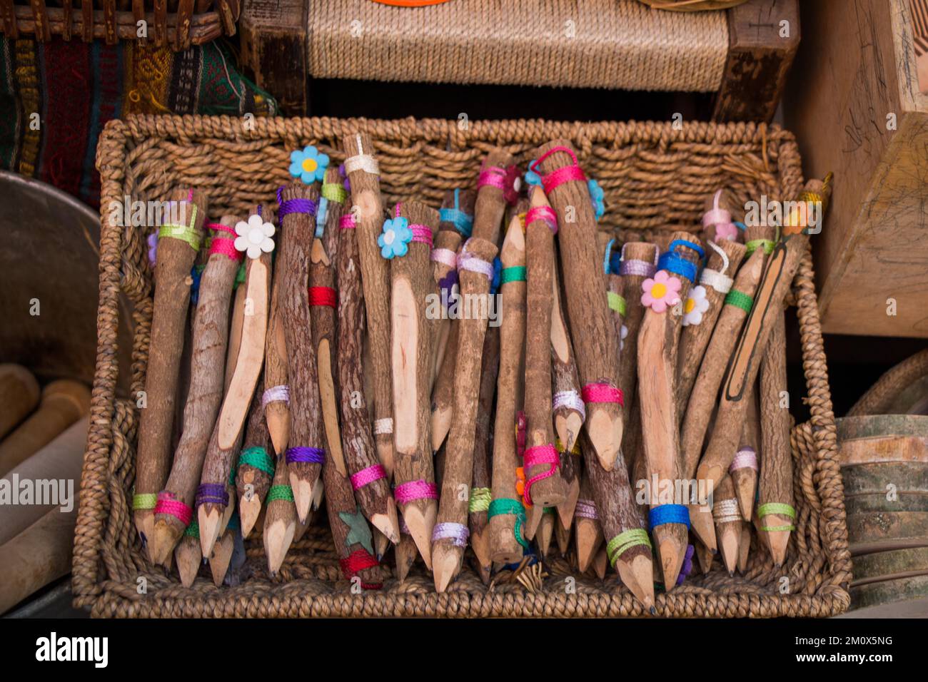 Color pencil made from real stick wood Stock Photo - Alamy