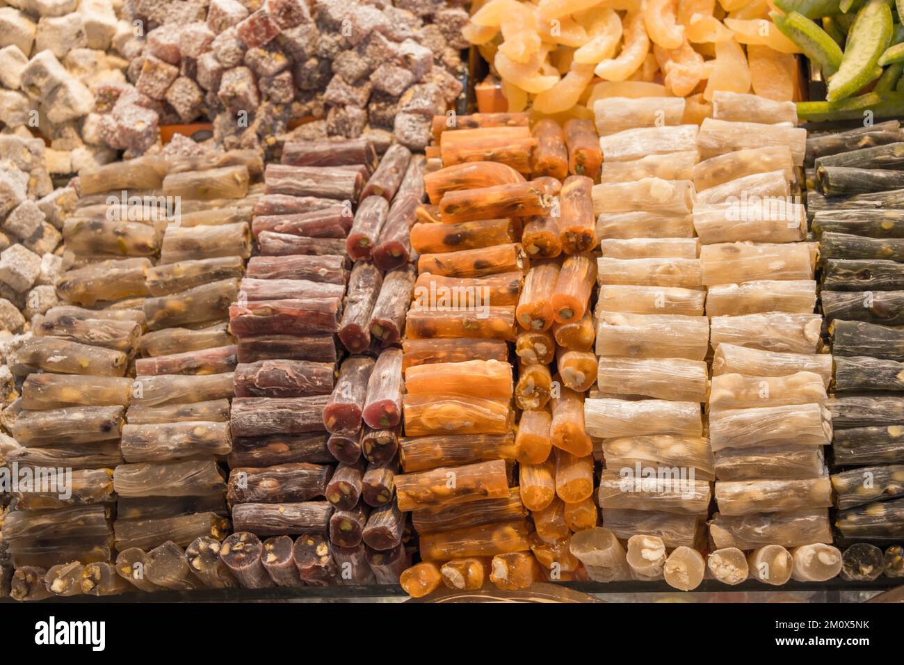 Load of traditional turkish delight rahat lokum Stock Photo - Alamy