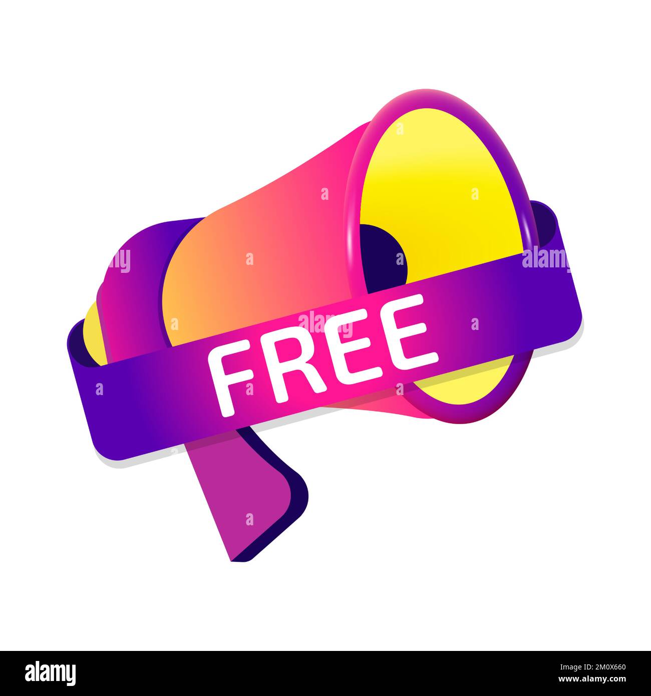 Free banner label, badge icon with megaphone. Flat design Stock Vector ...