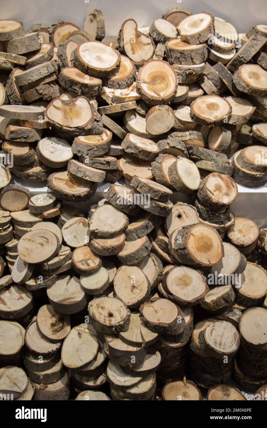 Small piece of cut wood logs used for wood texture background Stock ...
