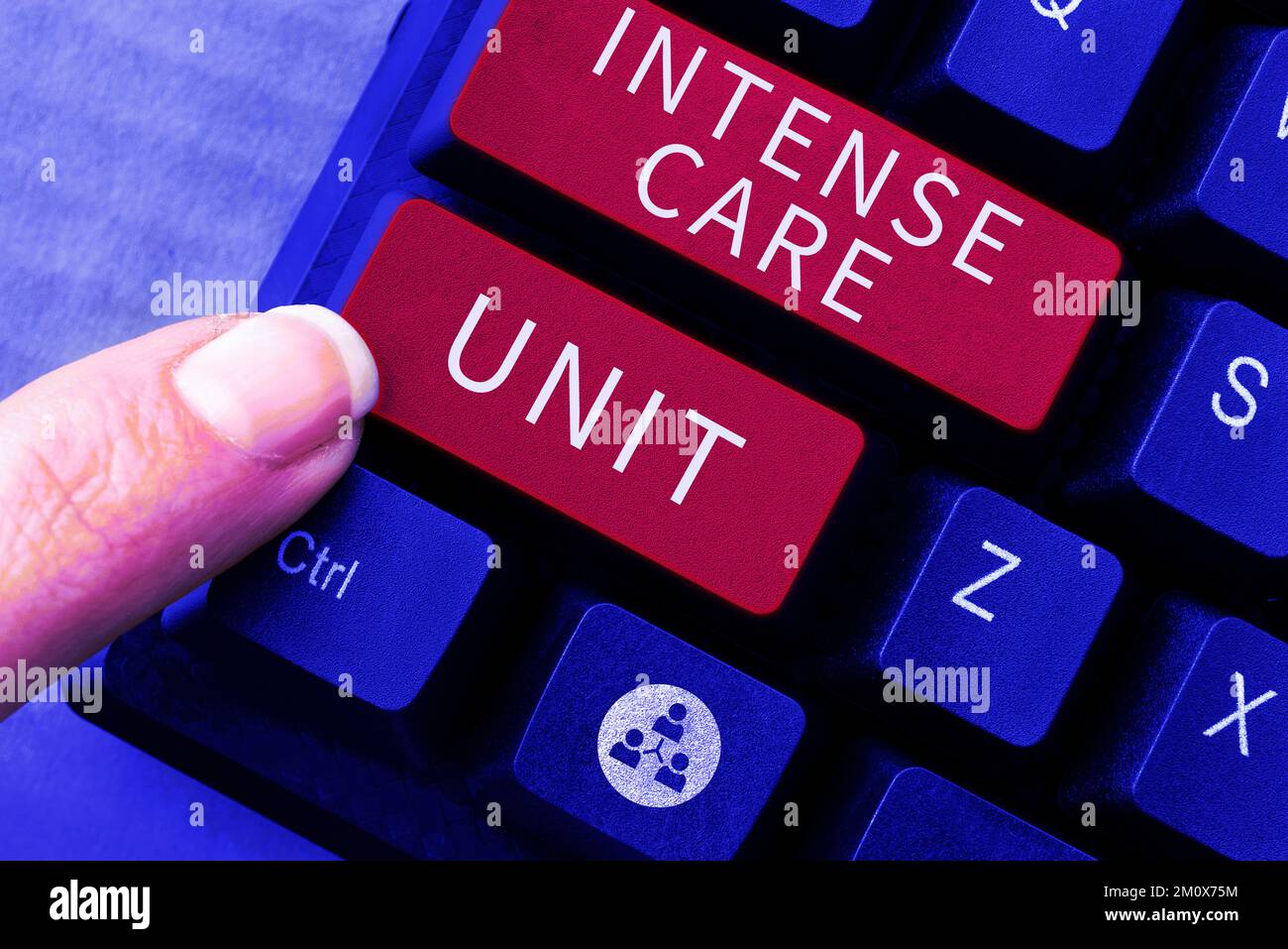 Conceptual caption Intense Care Unit. Business idea a unit in a ...