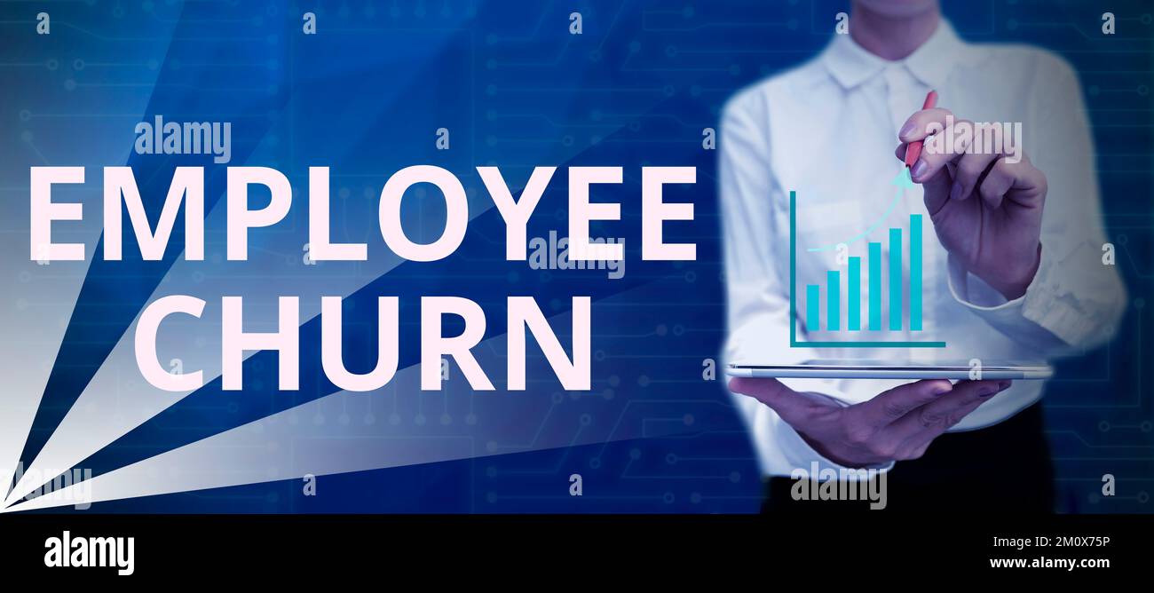 Handwriting text Employee Churn. Business idea rate of change of ...