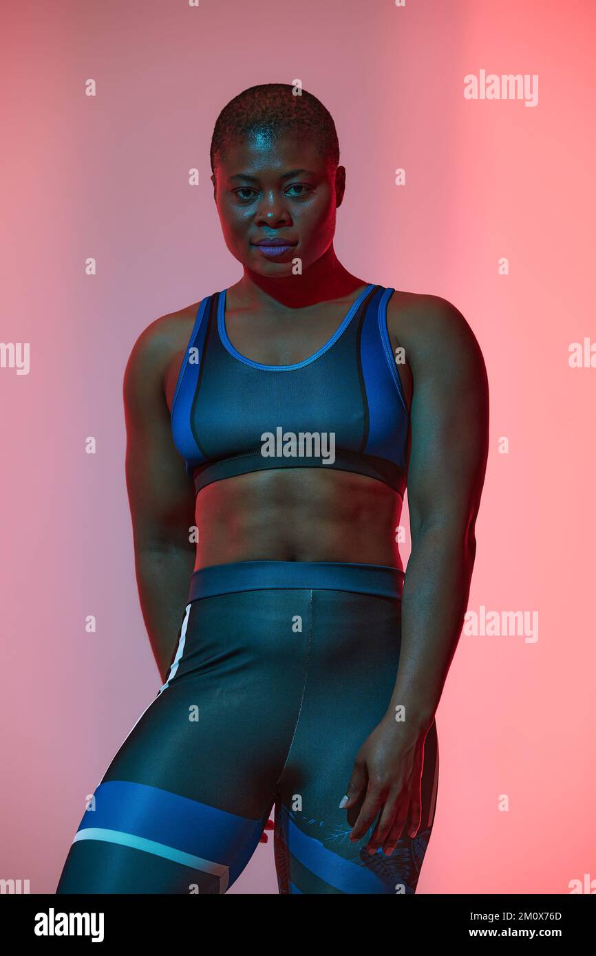 Physical Activity. Full Length Vertical Portrait Of Body Positive Young ...