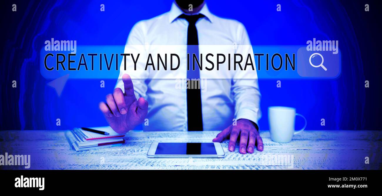 Conceptual display Creativity And Inspiration, Business showcase the ... Conceptual display Creativity And Inspiration, Business showcase the ...