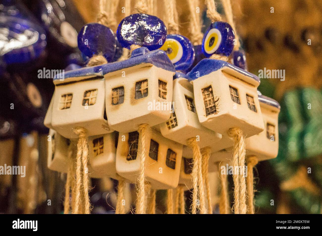 Little model house made of clay and its roof Stock Photo - Alamy