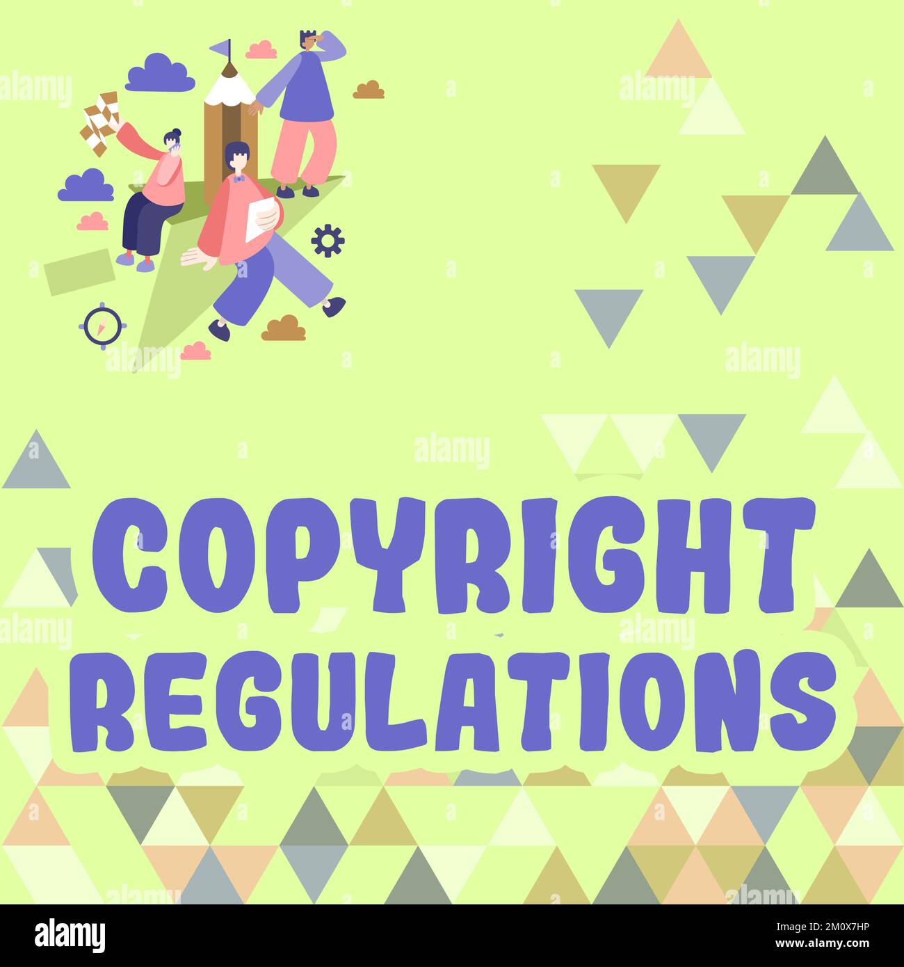 Conceptual display Copyright Regulations, Word Written on body of law ...