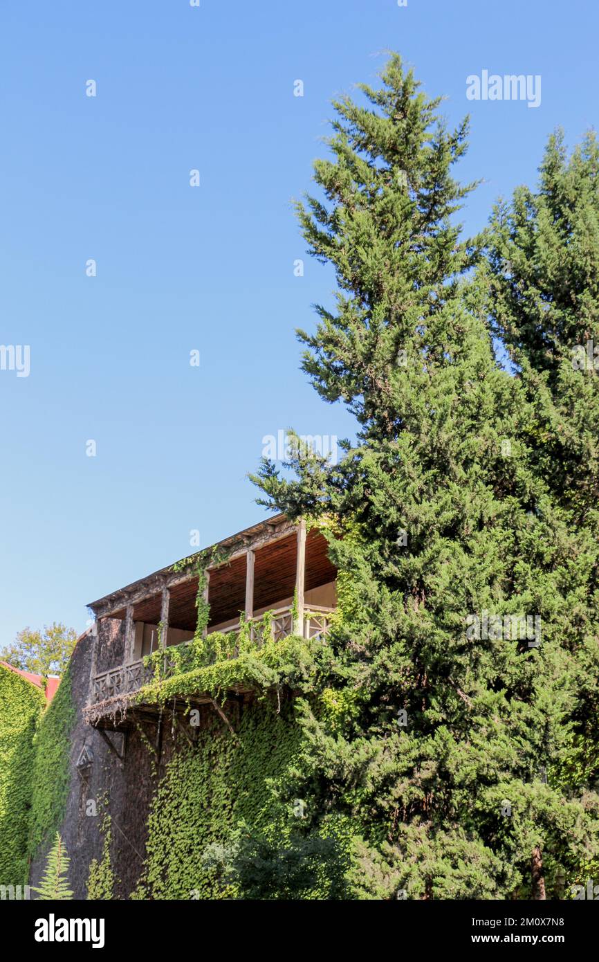 Balcony of a Traditional Georgian houses made of wood in Tbilisi of ...