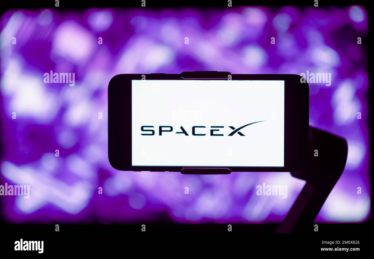 In this photo illustration, the logo of Elon musk's Space Exploration ...