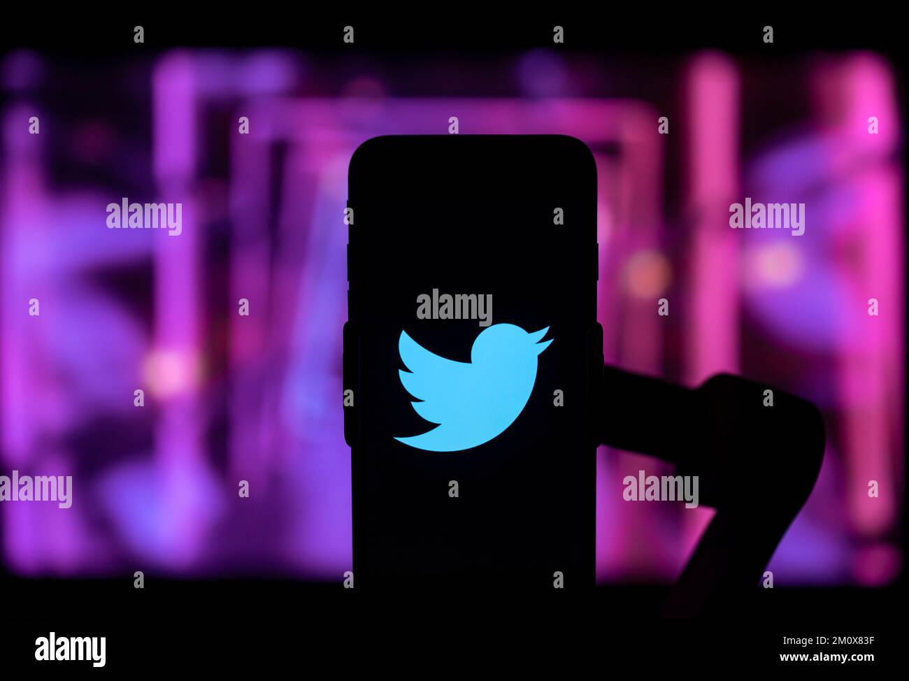 In this photo illustration, a Twitter logo is seen displayed on a ...