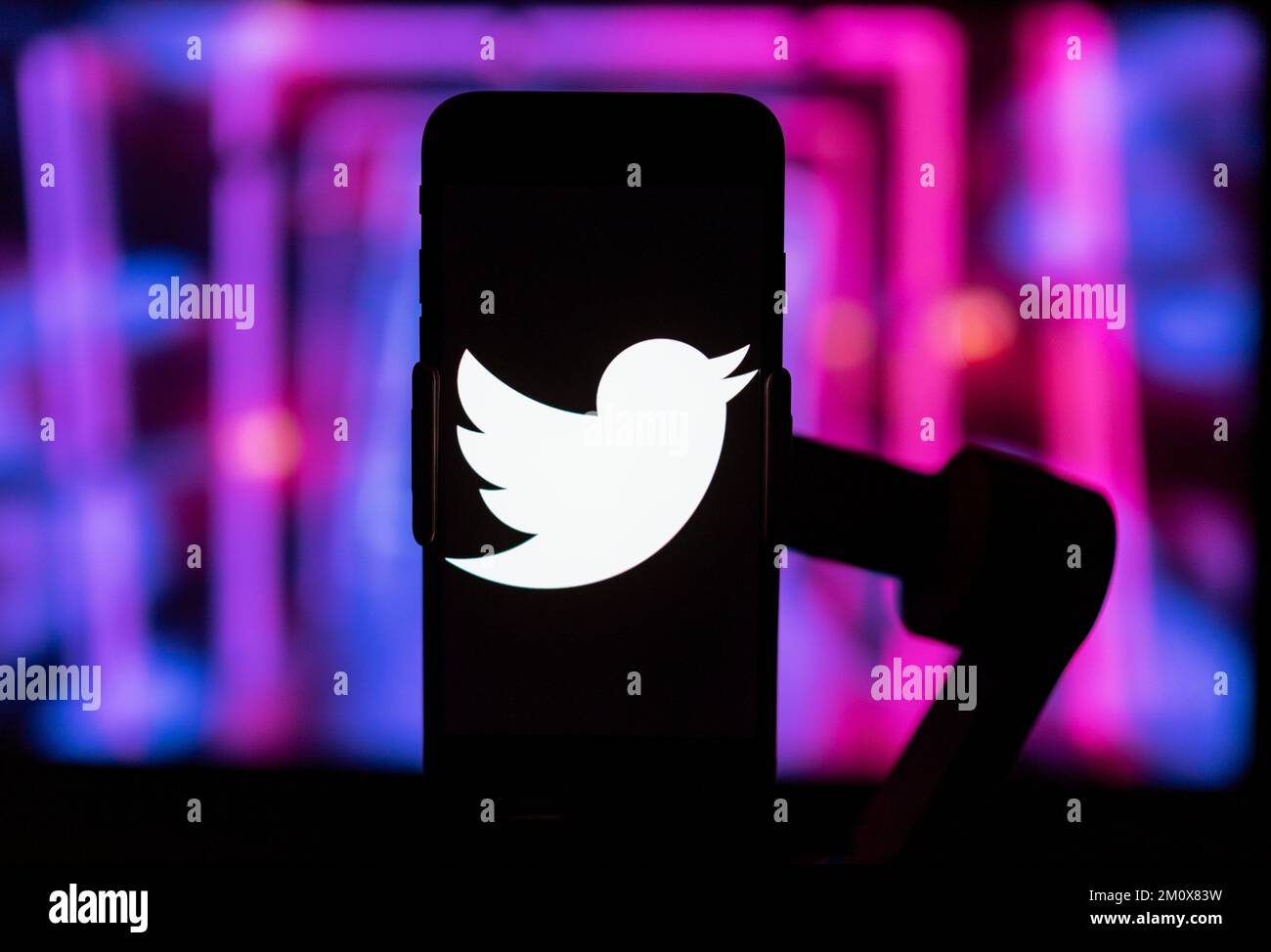 In this photo illustration, a Twitter logo is seen displayed on a ...