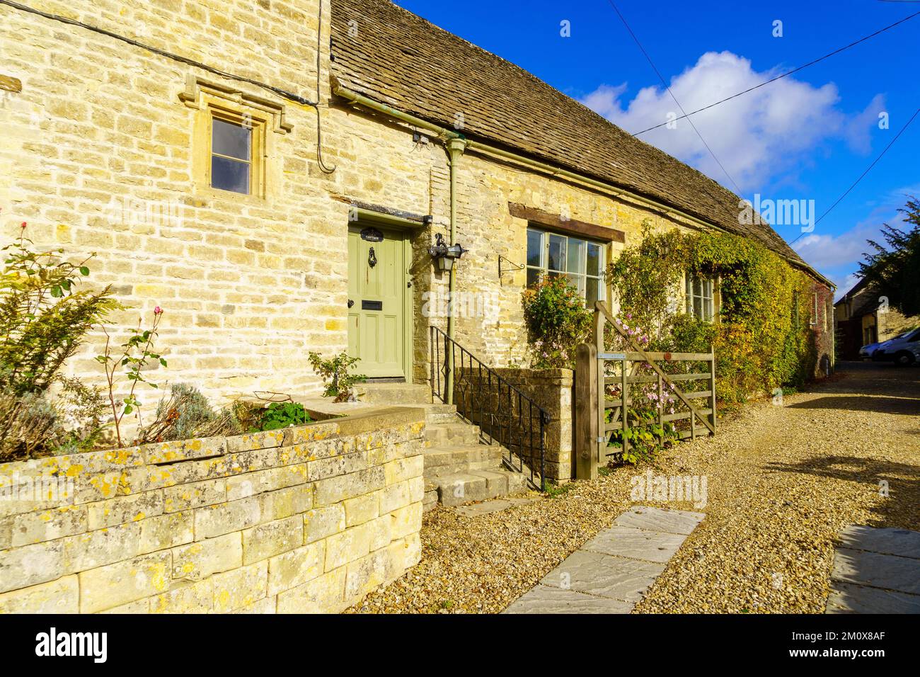 Bibury, UK - October 17, 2022: View of typical houses, in the village ...