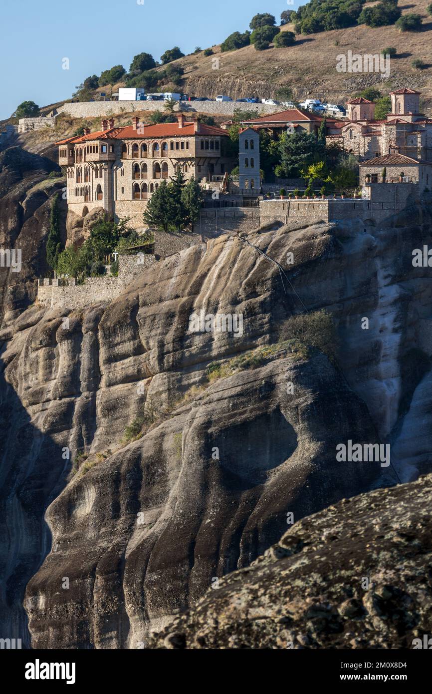 Amazing Panoramic view of Meteora Monasteries, Thessaly, Greece Stock ...