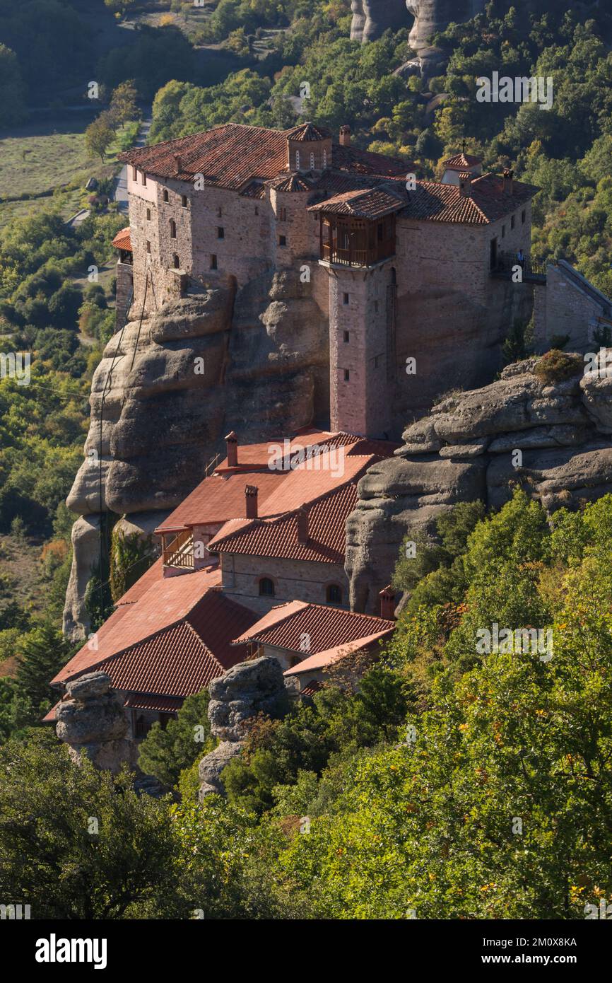 Amazing Panoramic view of Meteora Monasteries, Thessaly, Greece Stock ...