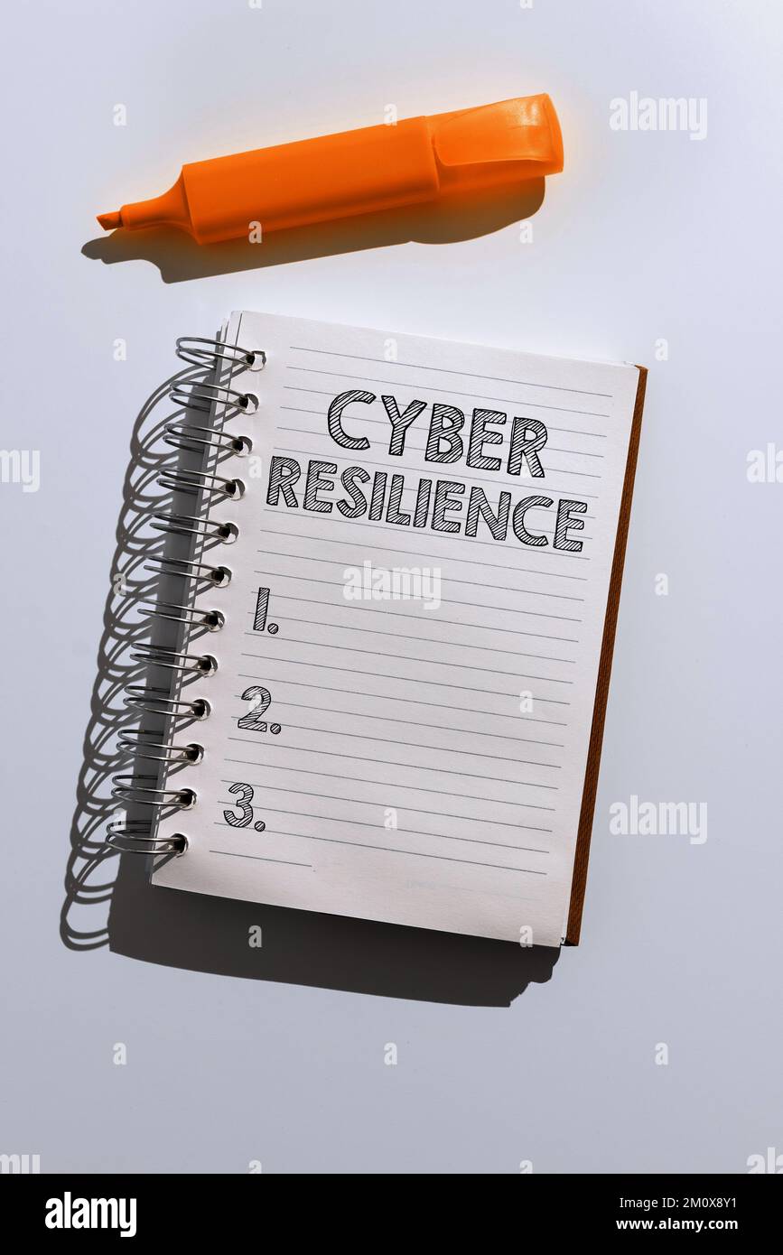 Hand writing sign Cyber Resilience. Word for measure of how well an ...