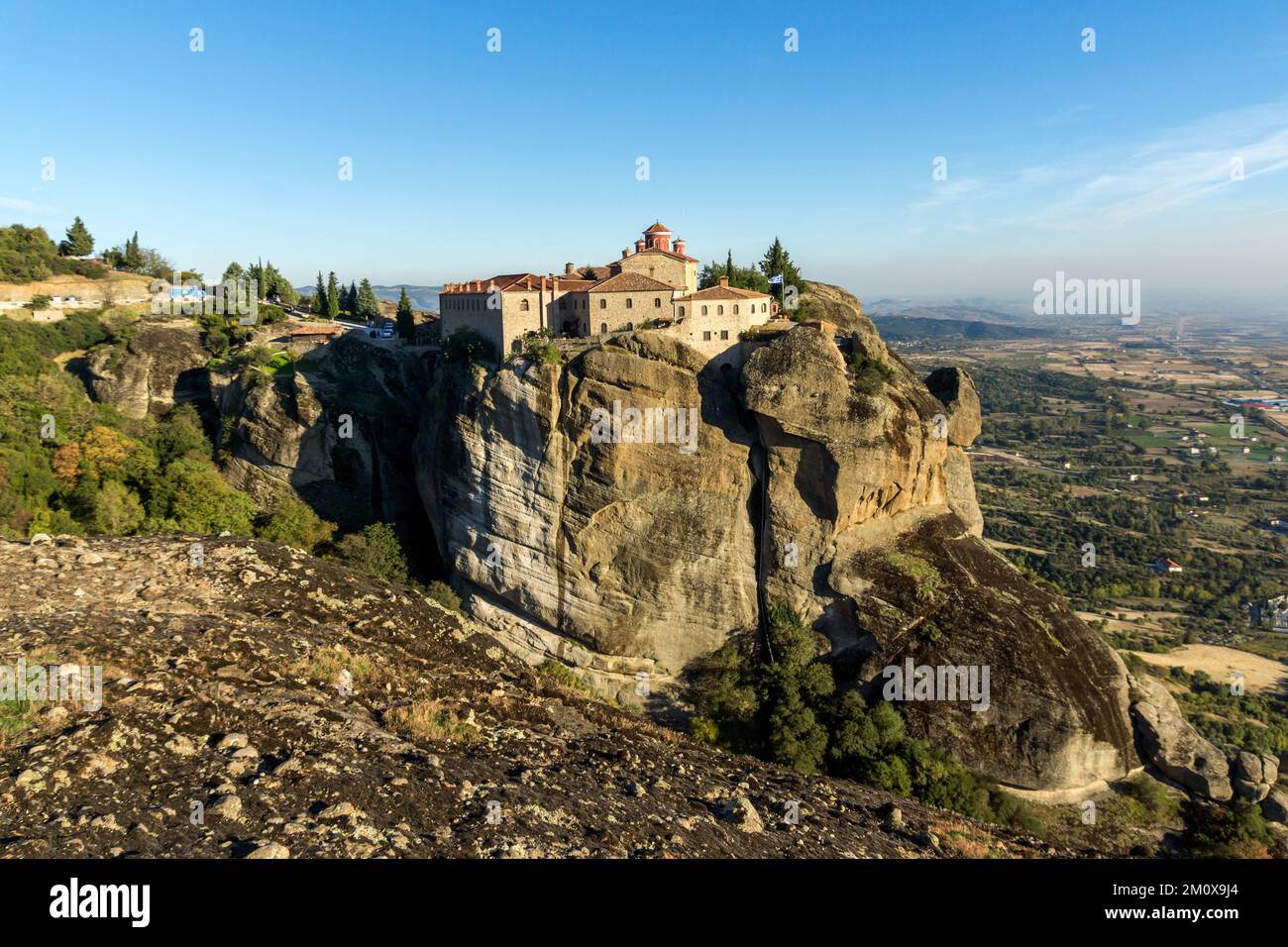 Amazing Panoramic view of Meteora Monasteries, Thessaly, Greece Stock ...