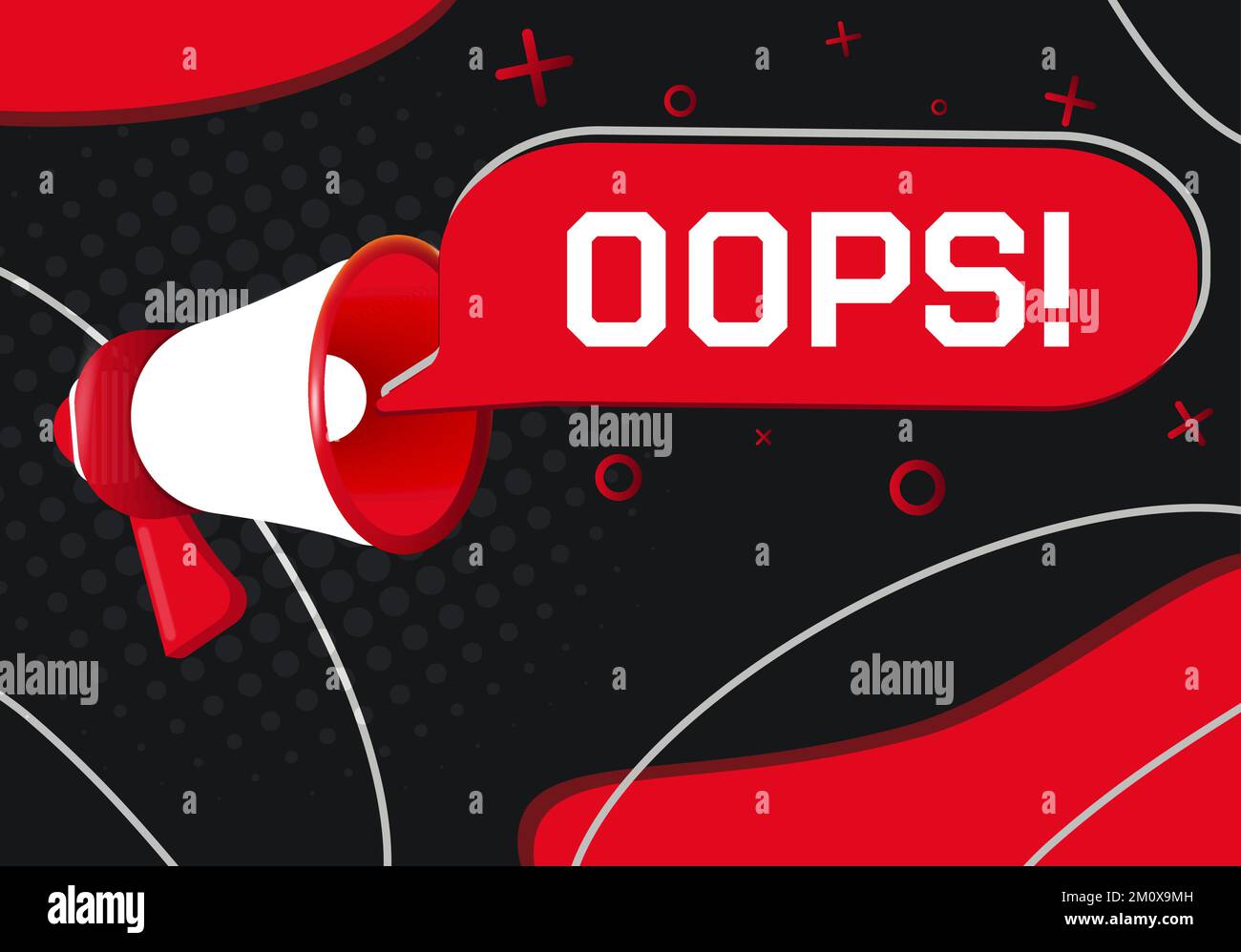 Oops. Hand Holding Megaphone With Speech Bubble Stock Vector Image ...